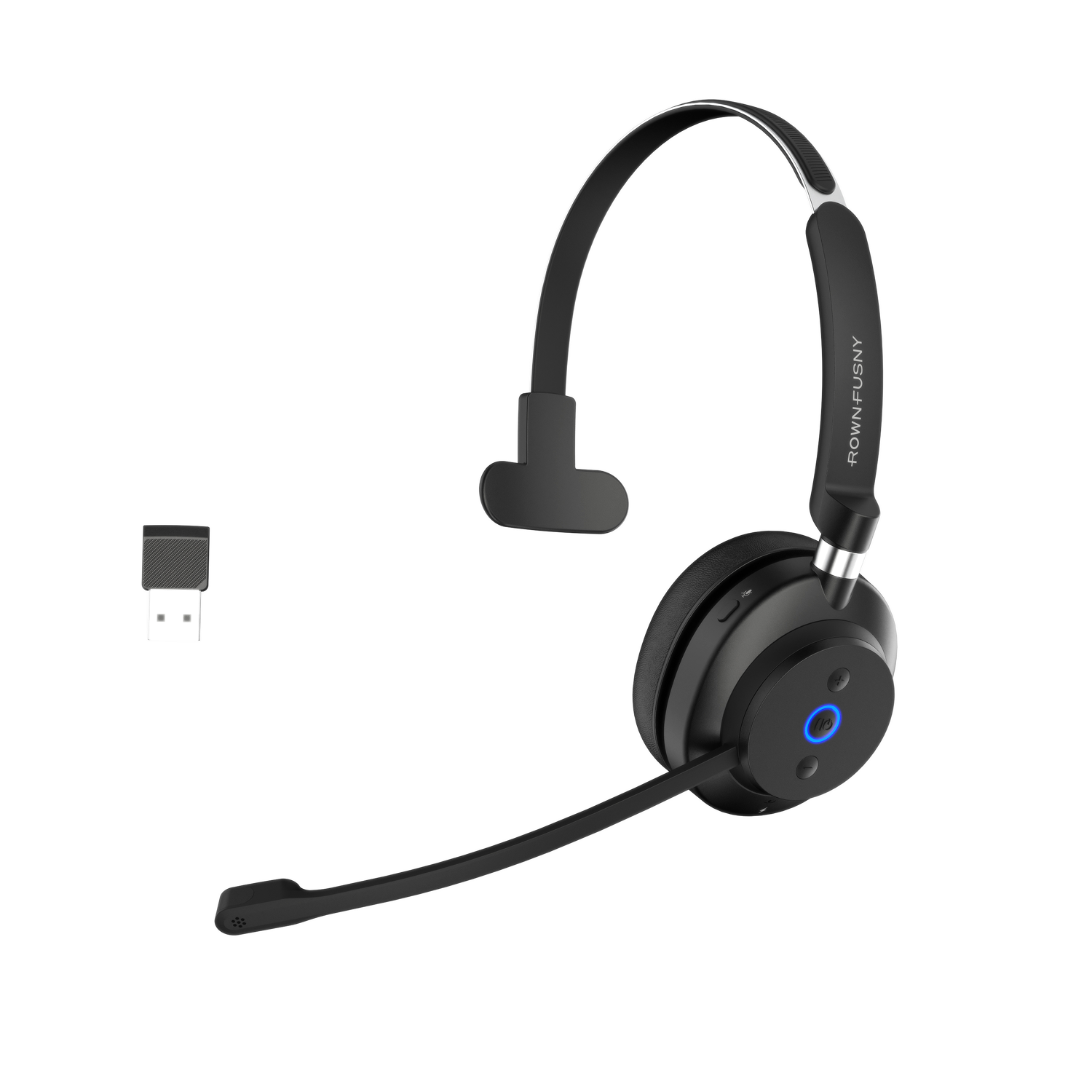 RownFusny R03U Mono Wireless Headset | BT 5.3 & USB Dongle
